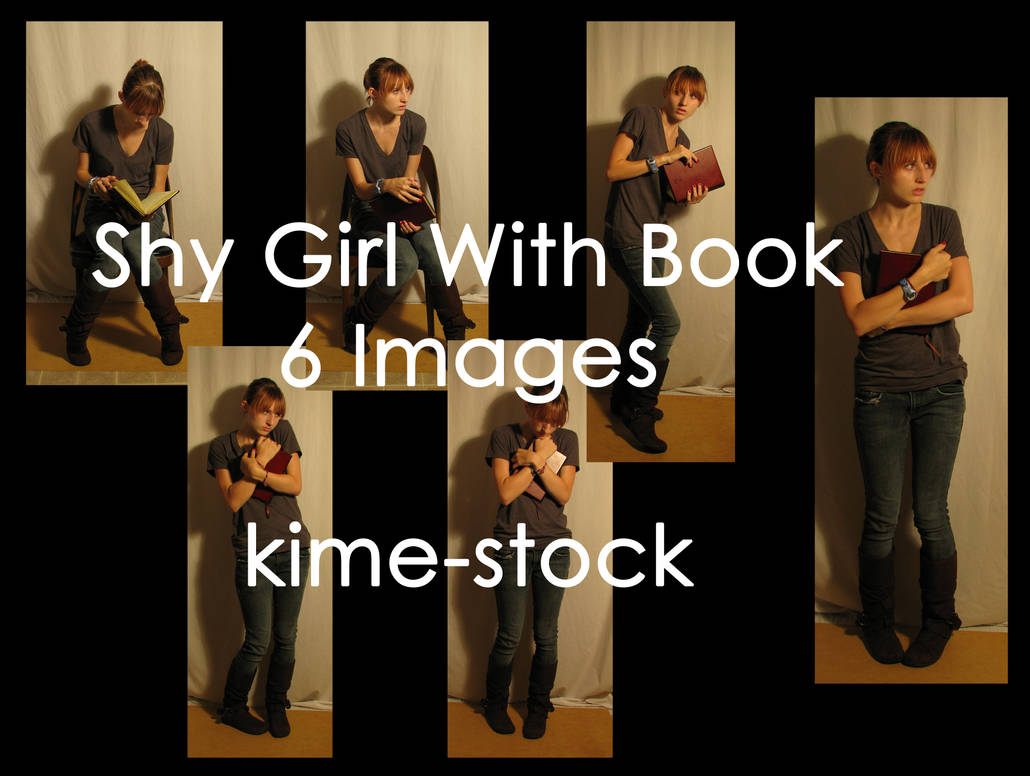 Shy Girl With Book by kime-stock on DeviantArt