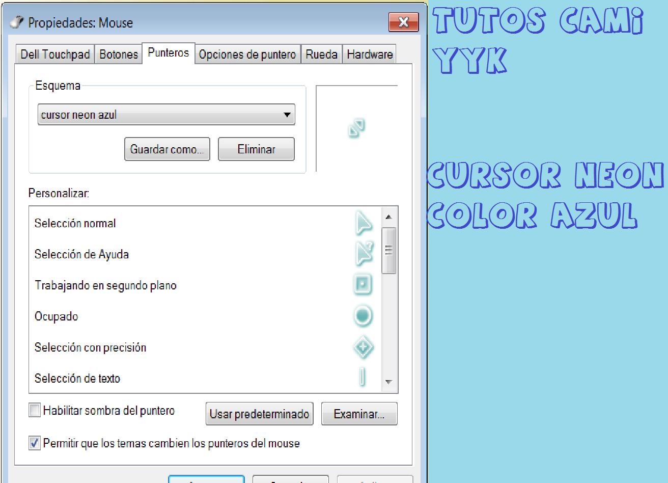 Cursor neon color azul by camilatinistarusherb on DeviantArt