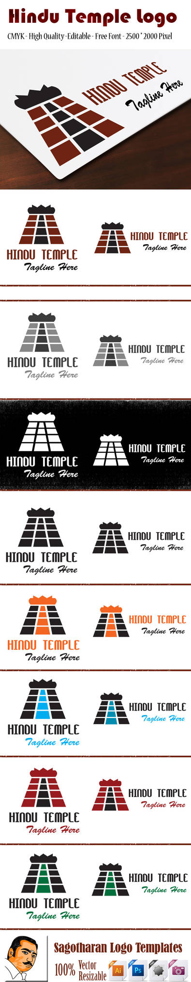 Hindu Temple Logo Free Download (EPS, PSD, PNG) by sagotharan on DeviantArt