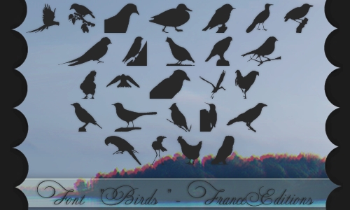 Birds. Font by FranceEditions on DeviantArt