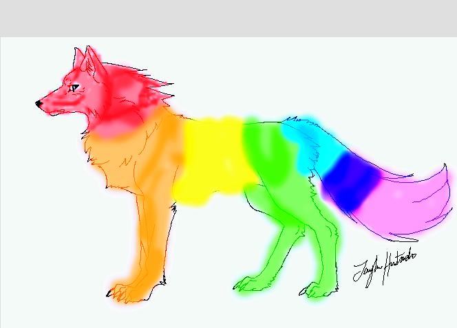 Rainbow Wolf by dragonheather on DeviantArt