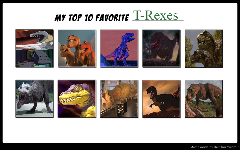Top 10 T-Rexes by Leviarex on DeviantArt