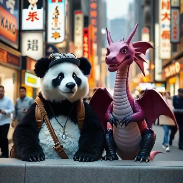 Panda and Dragon on Vacation. by TerMcC on DeviantArt