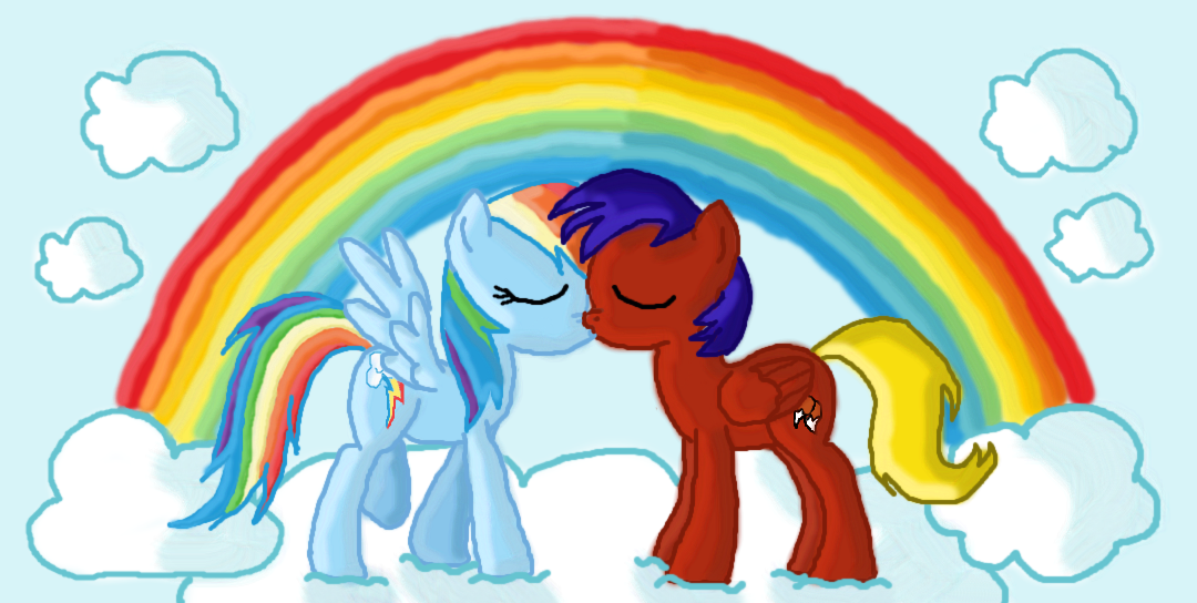 Rainbow Dash and my Pony kiss by MrDragonboy96 on DeviantArt
