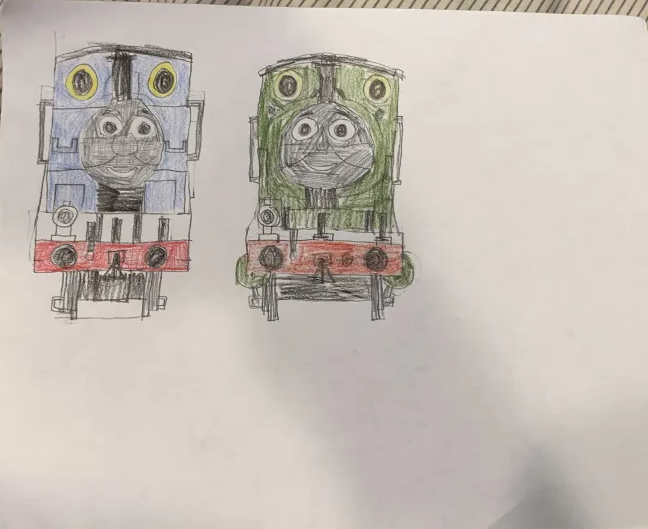 Thomas And Percy Front View Drawing by JohnsJovialPictures on DeviantArt