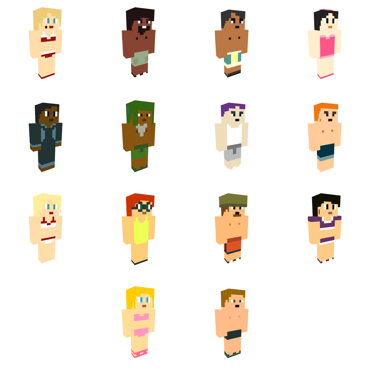 Total Drama Minecraft 3rd Gen Swimwear by cahenry12 on DeviantArt