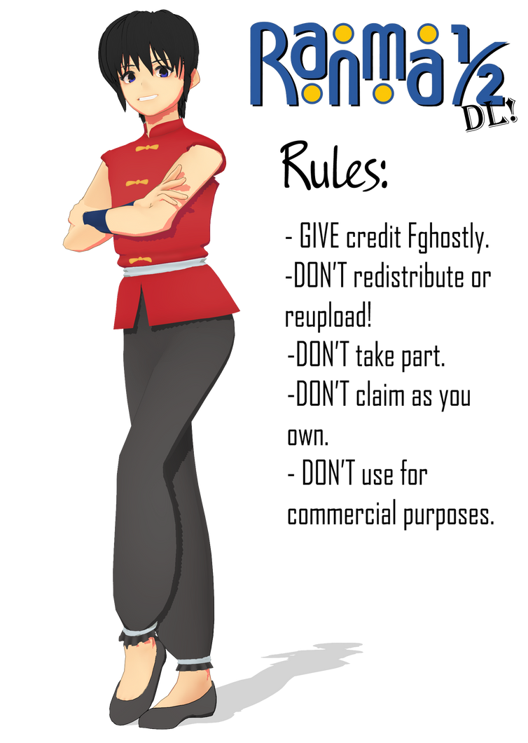 (MMD) Ranma 1/2 - Ranma Saotome (DL 150 points) by Fghostly on DeviantArt