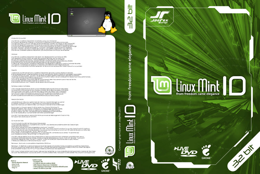 Pochette Linuxmint 10 v3 by JoeyRex on DeviantArt