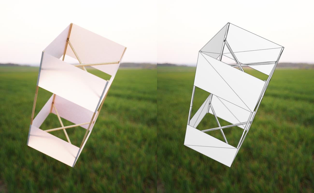 Simple Box Kite (free 3D model OBJ + .blend) by pnn32 on DeviantArt