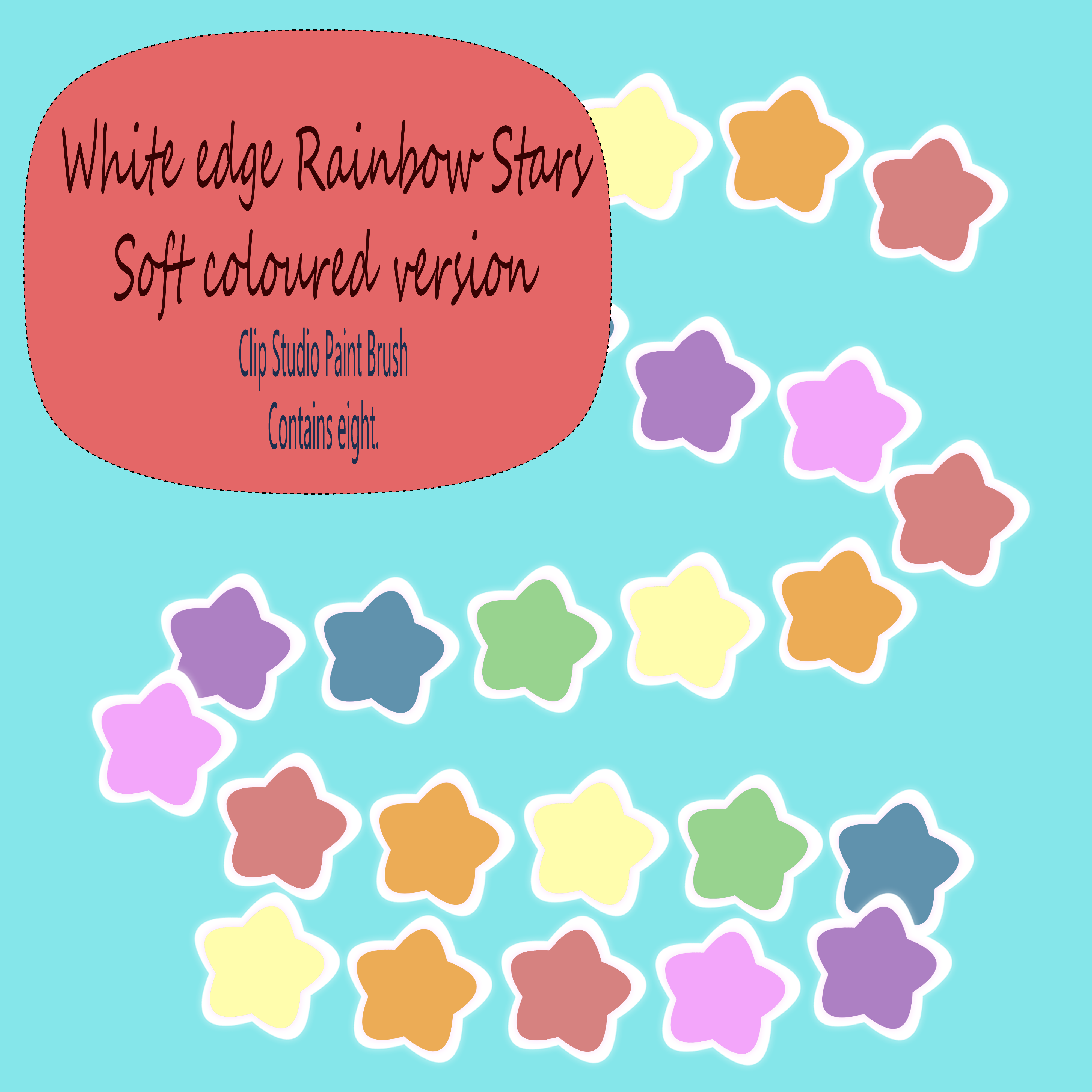White edge Stars Brush soft rainbow colours by HaruRyomaru86 on DeviantArt