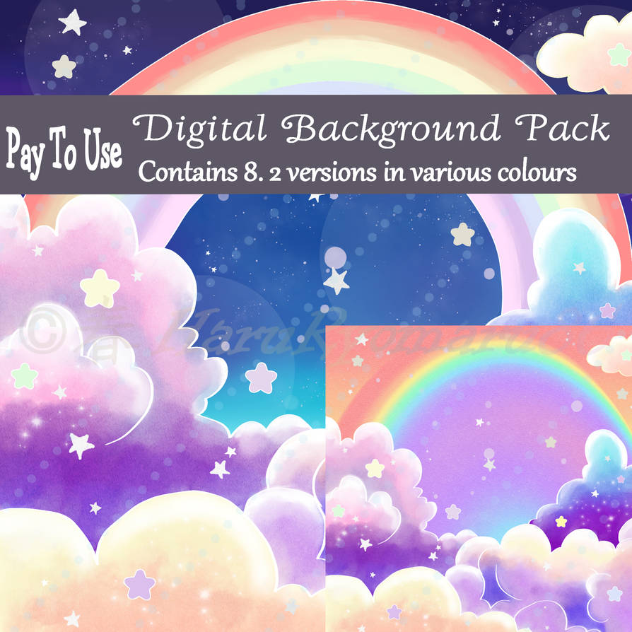 Digital Paper. Rainbow Clouds 25-07-23 by HaruRyomaru86 on DeviantArt