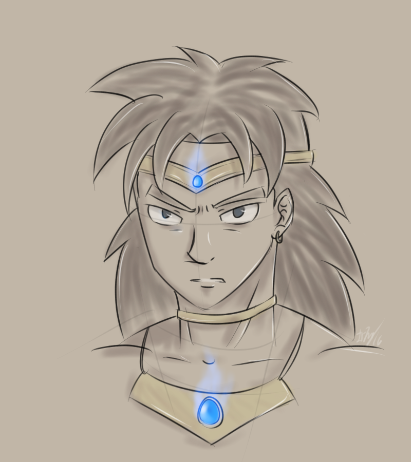 Broly sketch (base form) by HaelHallo on DeviantArt