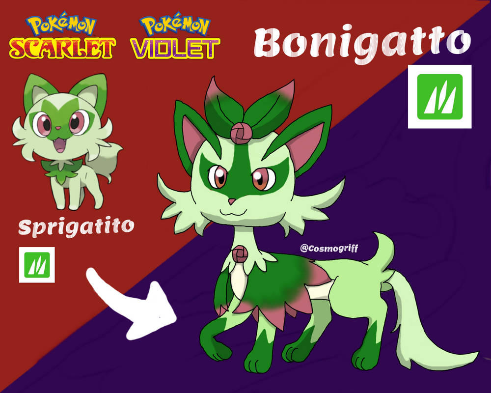 Bonigatto (Sprigatito Evolution) by Cosmogriff on DeviantArt