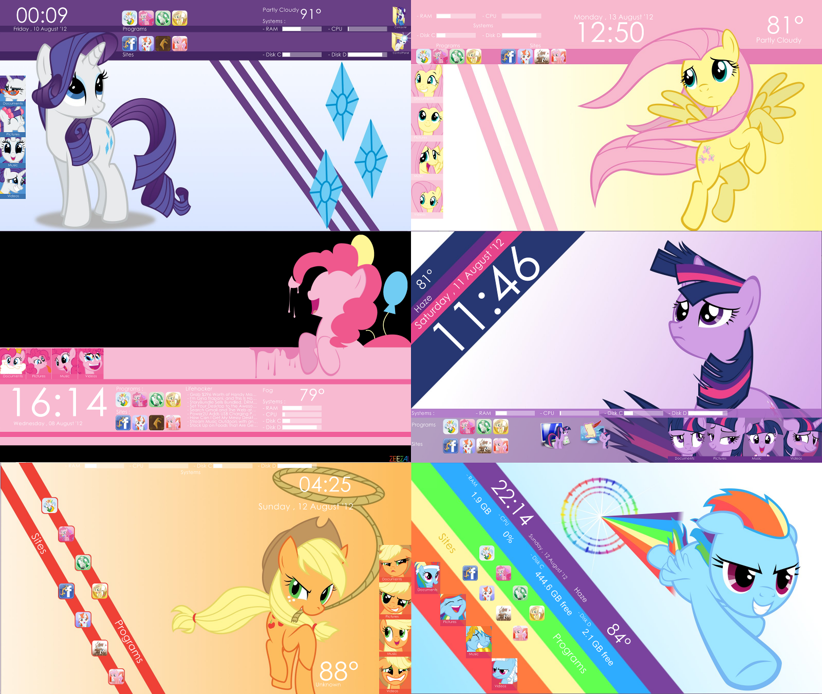 MLP Rainmeter: Set 1 by WinterKirby on DeviantArt