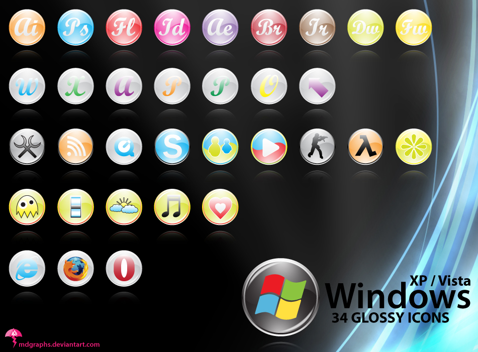 Windows Glossy Icons by MDGraphs on DeviantArt