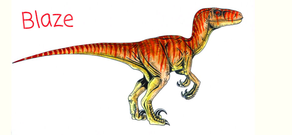 Raptor OC:Blaze by thesweetiebot on DeviantArt