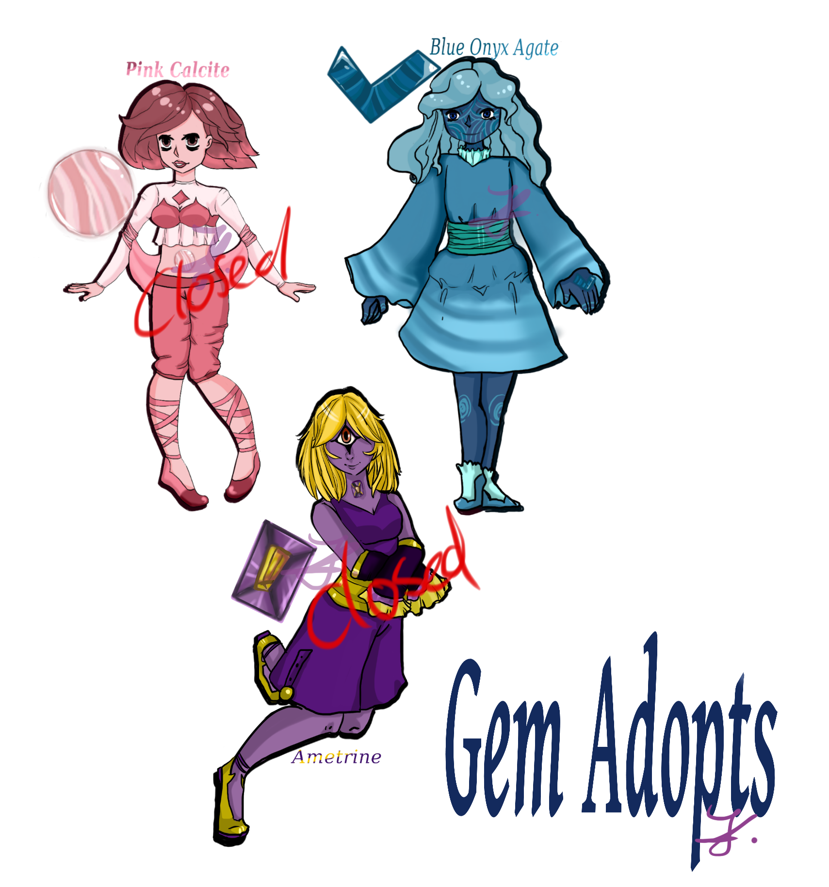 Gem Adopts OPEN (1/3) by ErasedMe on DeviantArt