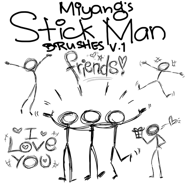 stick man brushes v.1 by miyang on DeviantArt