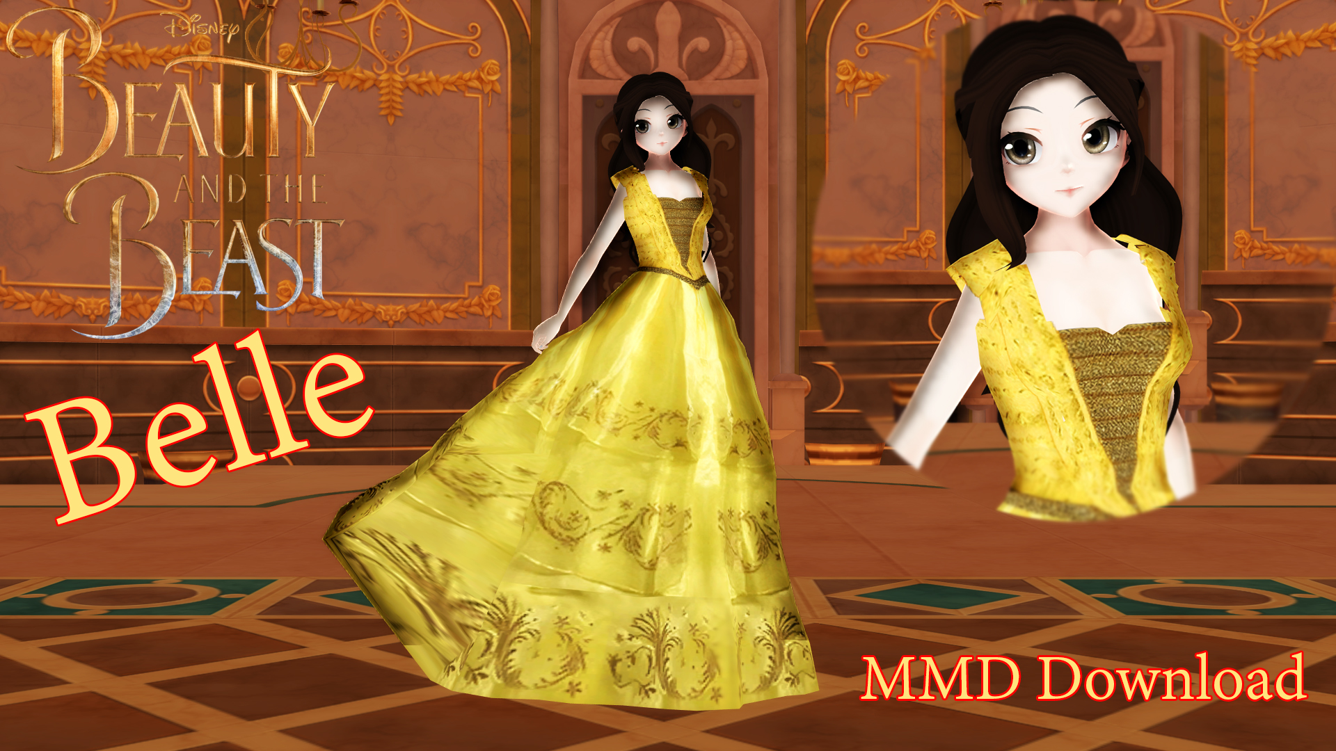 Beauty and the Beast [Belle] MMD Model +DL by MacaronParisPretty on ...