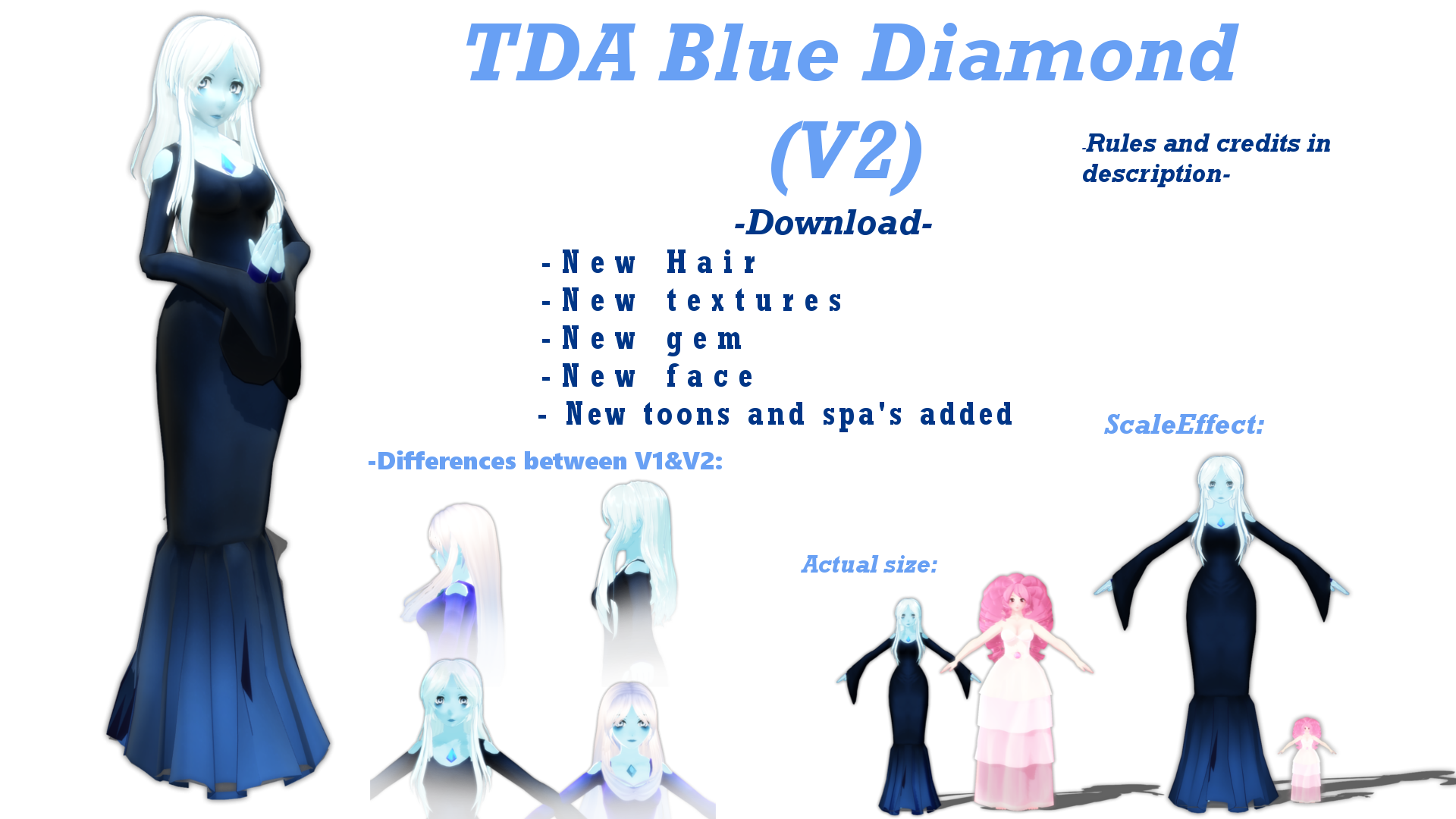 TDA Blue Diamond V2 -D O W N L O A D- by MinnaShirone on DeviantArt