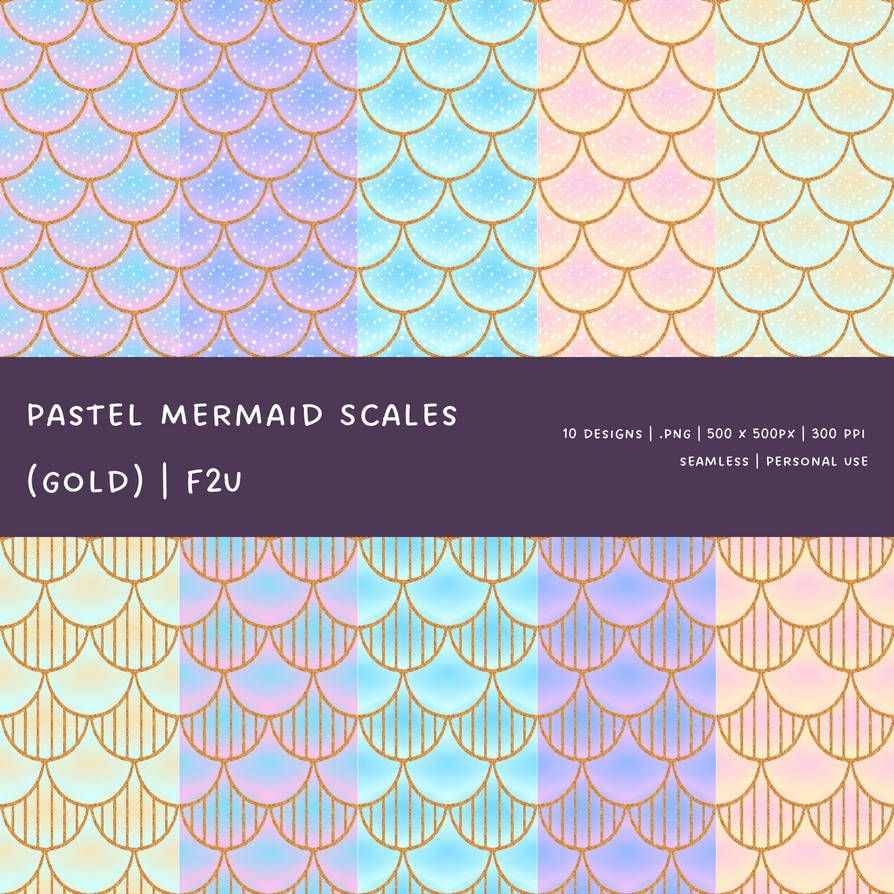 f2u | pattern | pastel mermaid scales (gold) by SacriHeid on DeviantArt