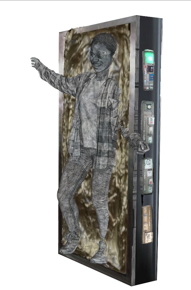 frozen girl in jeans trapped in carbonite by theflowerhistorian on ...