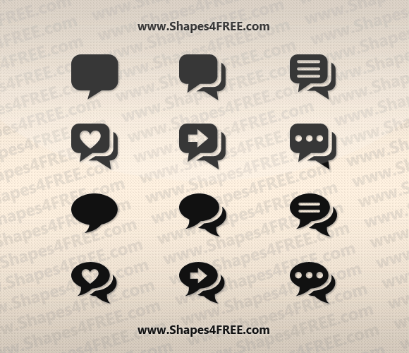 12 Chat PS Custom Shapes by Shapes4FREE on DeviantArt