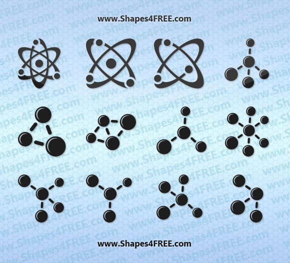 12 Atom and Molecule PS Shapes by Shapes4FREE on DeviantArt