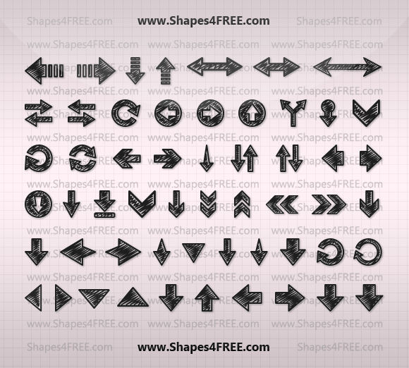 70 Hand Drawn Arrows PS Shapes by Shapes4FREE on DeviantArt
