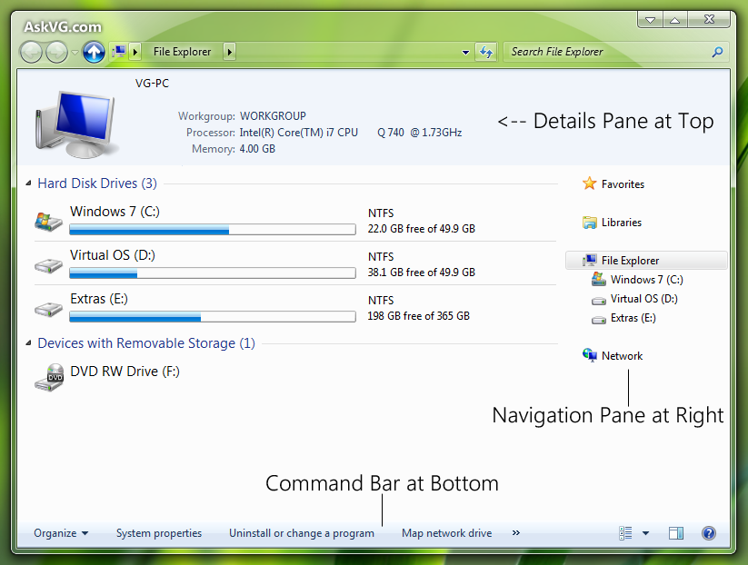 Move Details Pane,Command Bar,Nav Pane in Explorer by Vishal-Gupta on ...