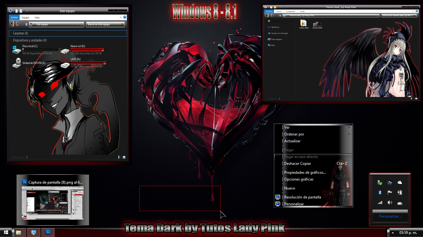 Tema Anime dark by Anny Pink by TutosLadyPink on DeviantArt