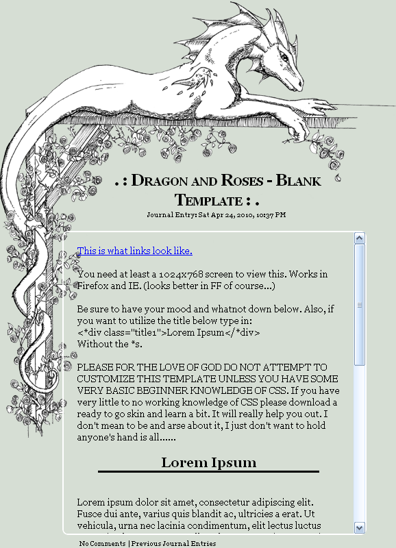 Dragon and Roses CSS Template by jennyleigh on DeviantArt