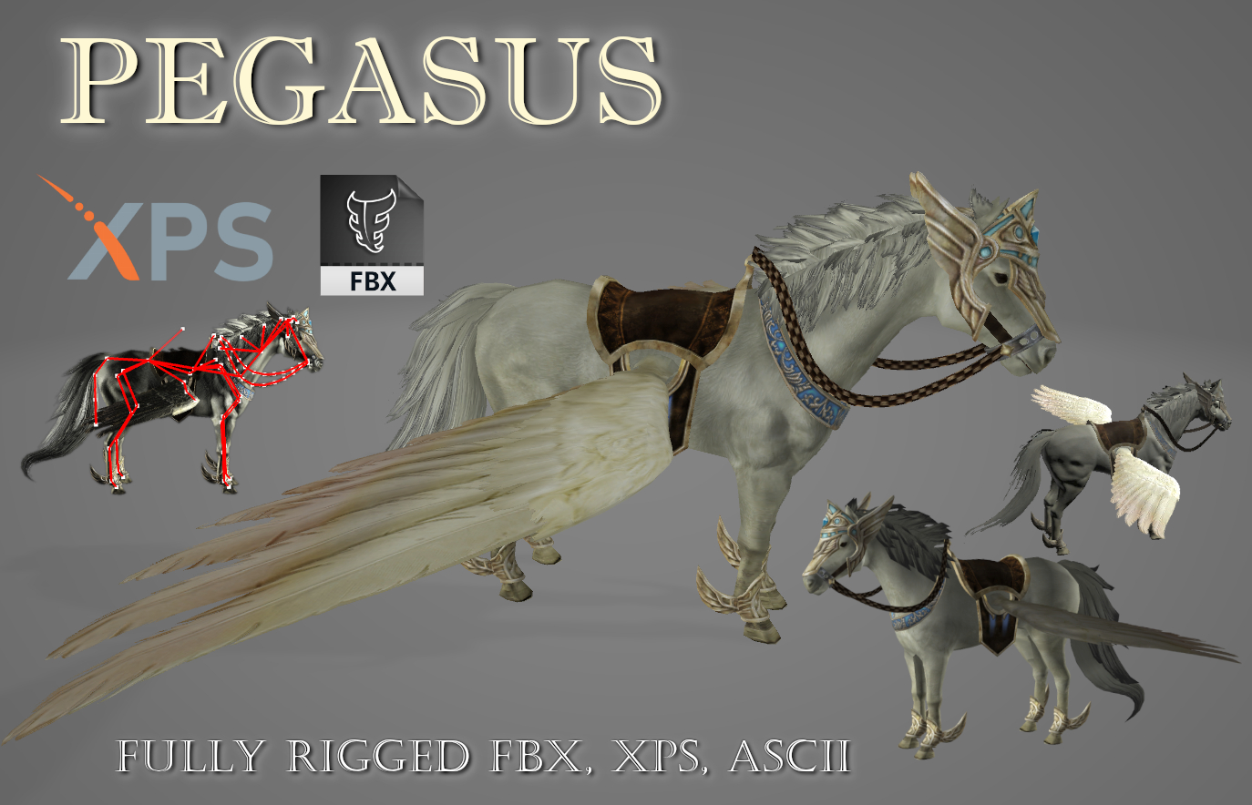 Pegasus Rigged V1 by Honorsoft on DeviantArt