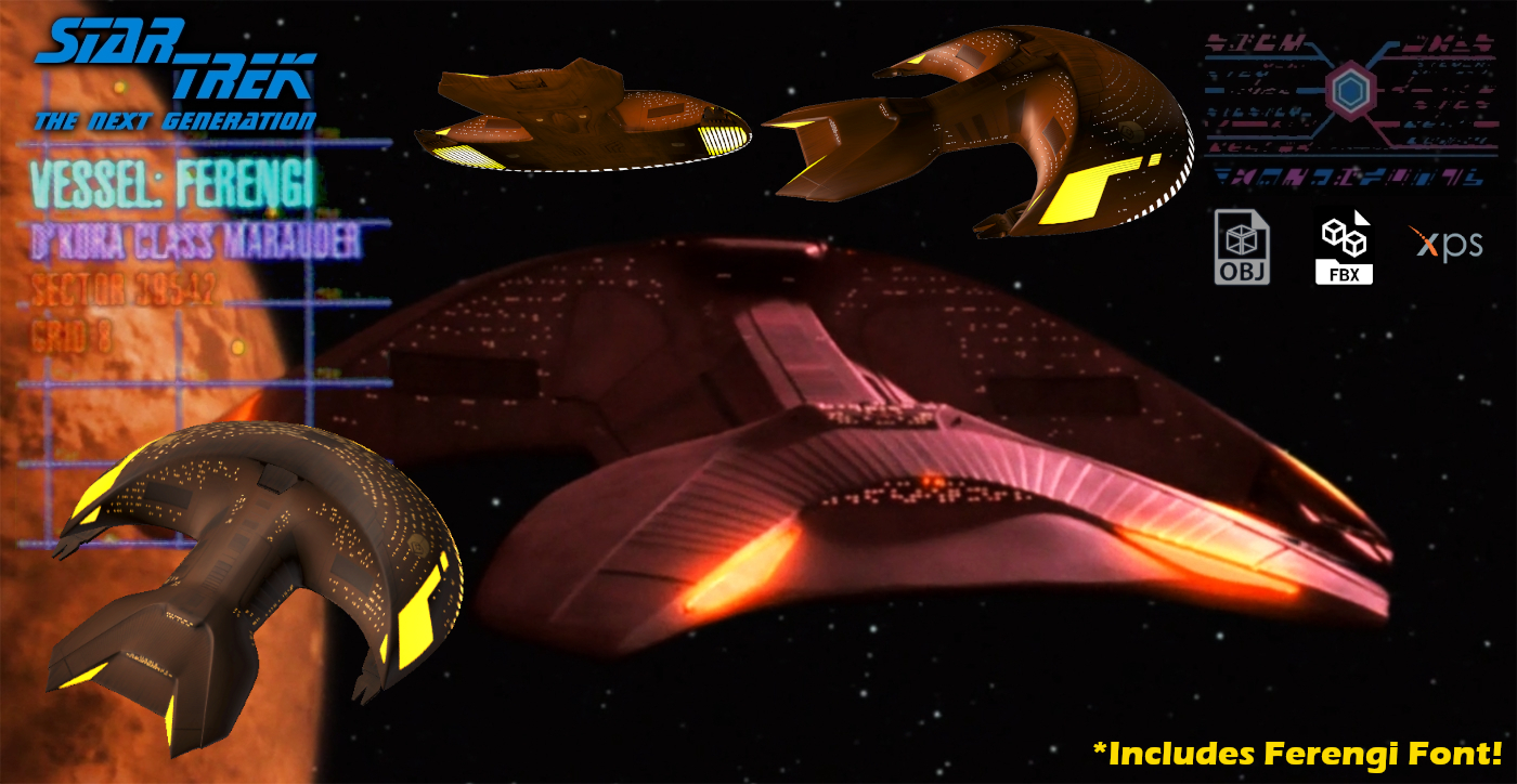Ferengi D'Kora Class Ship (FBX, OBJ, XPS DOWNLOAD) by Honorsoft on ...