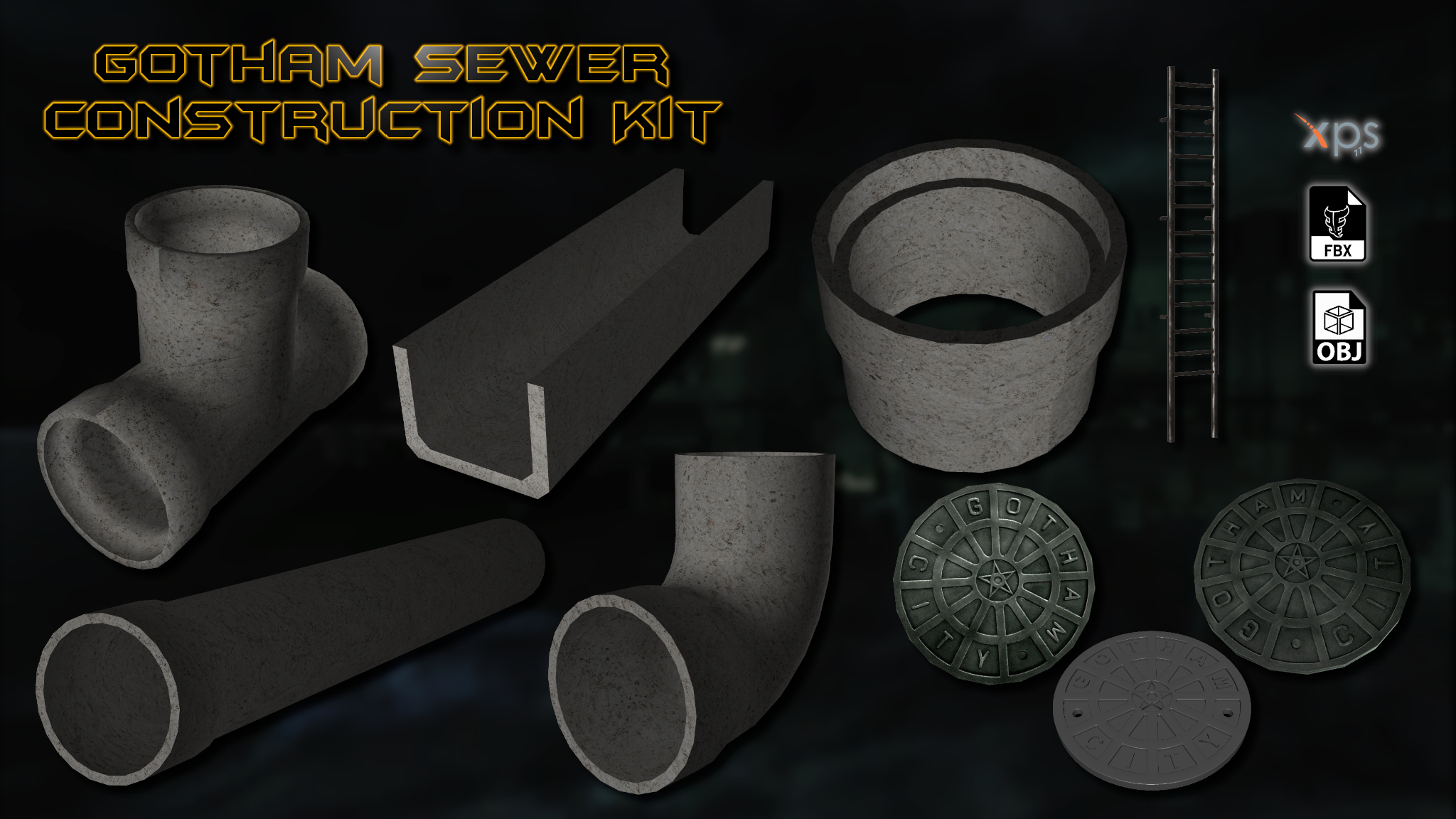 Gotham Sewer Construction Kit (FBX,XPS,OBJ DL) by Honorsoft on DeviantArt