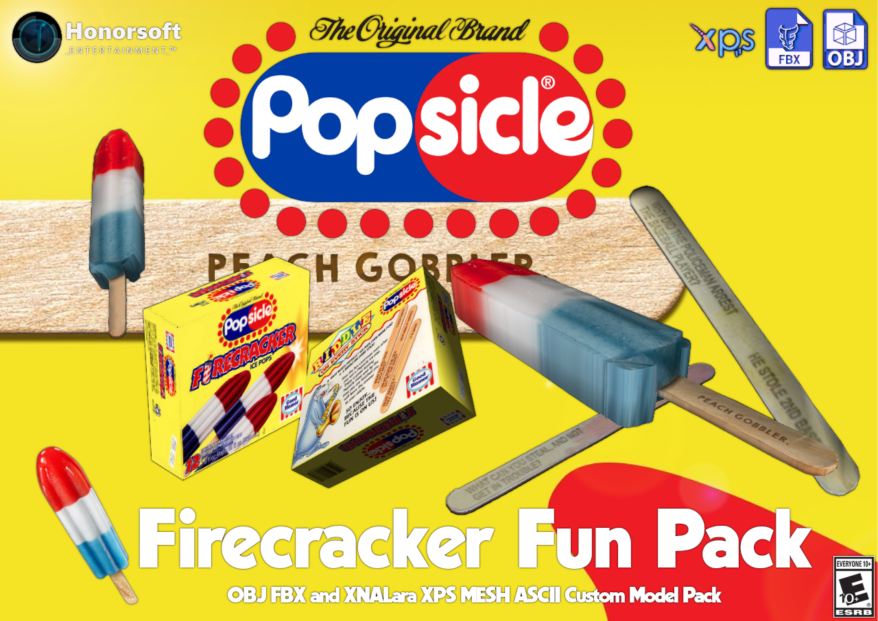 Popsicle Firecracker Pack (FBX XPS OBJ) DOWNLOAD by Honorsoft on DeviantArt