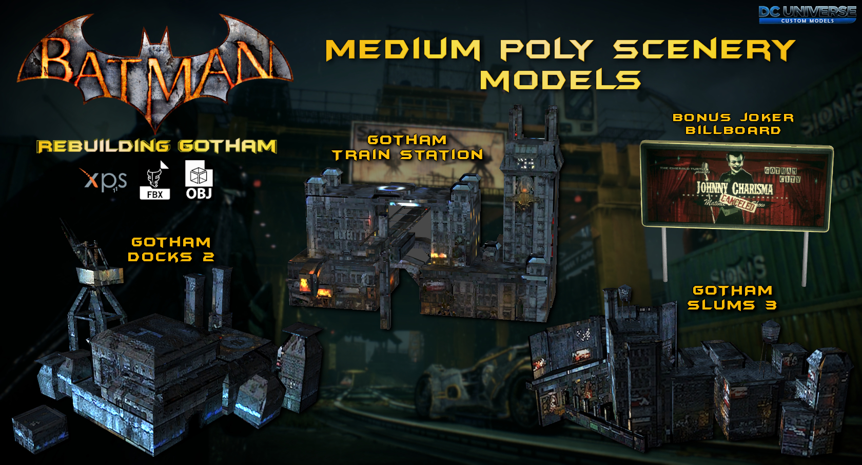 Gotham: Scenery Models (FBX XPS OBJ) DOWNLOAD by Honorsoft on DeviantArt