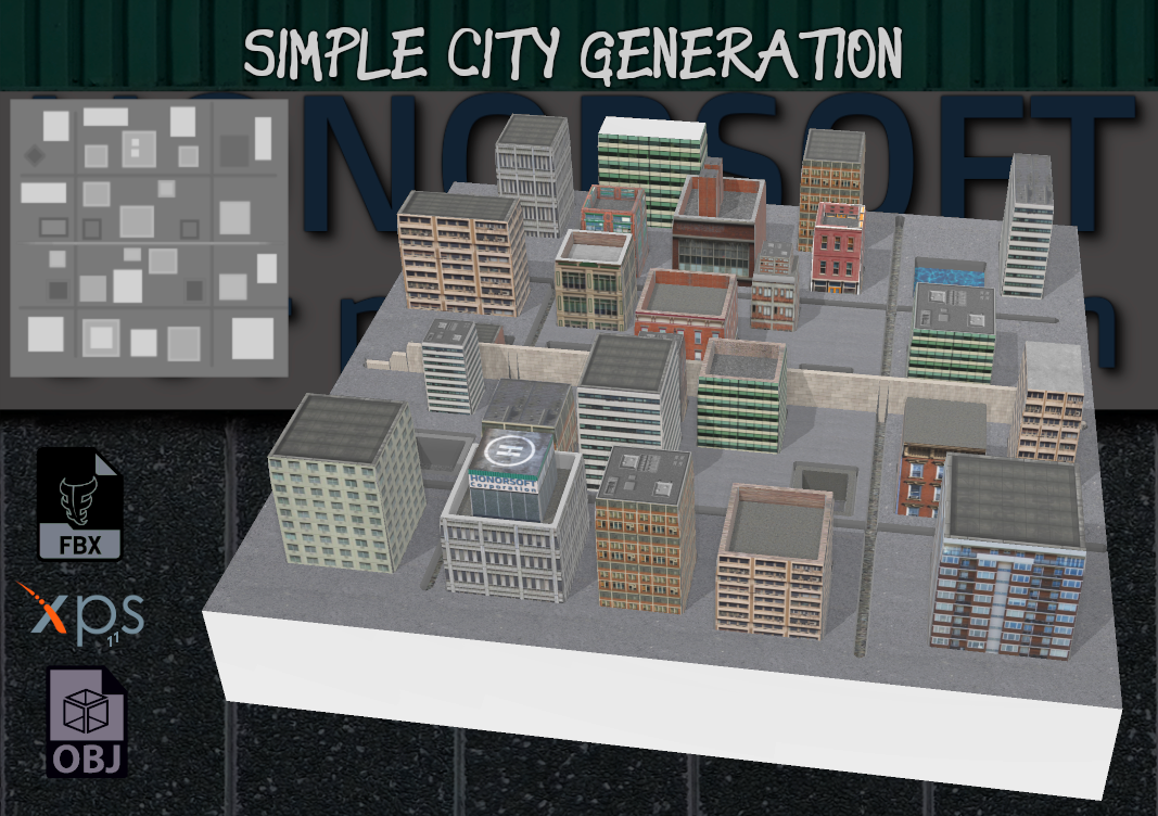 Generated City Test (FBX XPS OBJ) DOWNLOAD by Honorsoft on DeviantArt