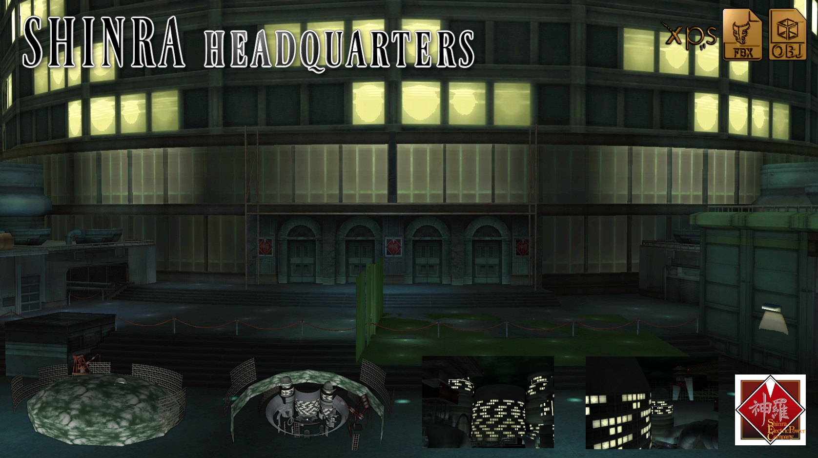 Shinra HQ Exterior (FBX XPS OBJ) DOWNLOAD by Honorsoft on DeviantArt