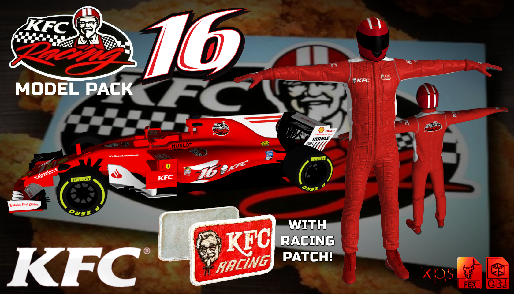 KFC Racing Pack (FBX, XPS, OBJ) DOWNLOAD by Honorsoft on DeviantArt