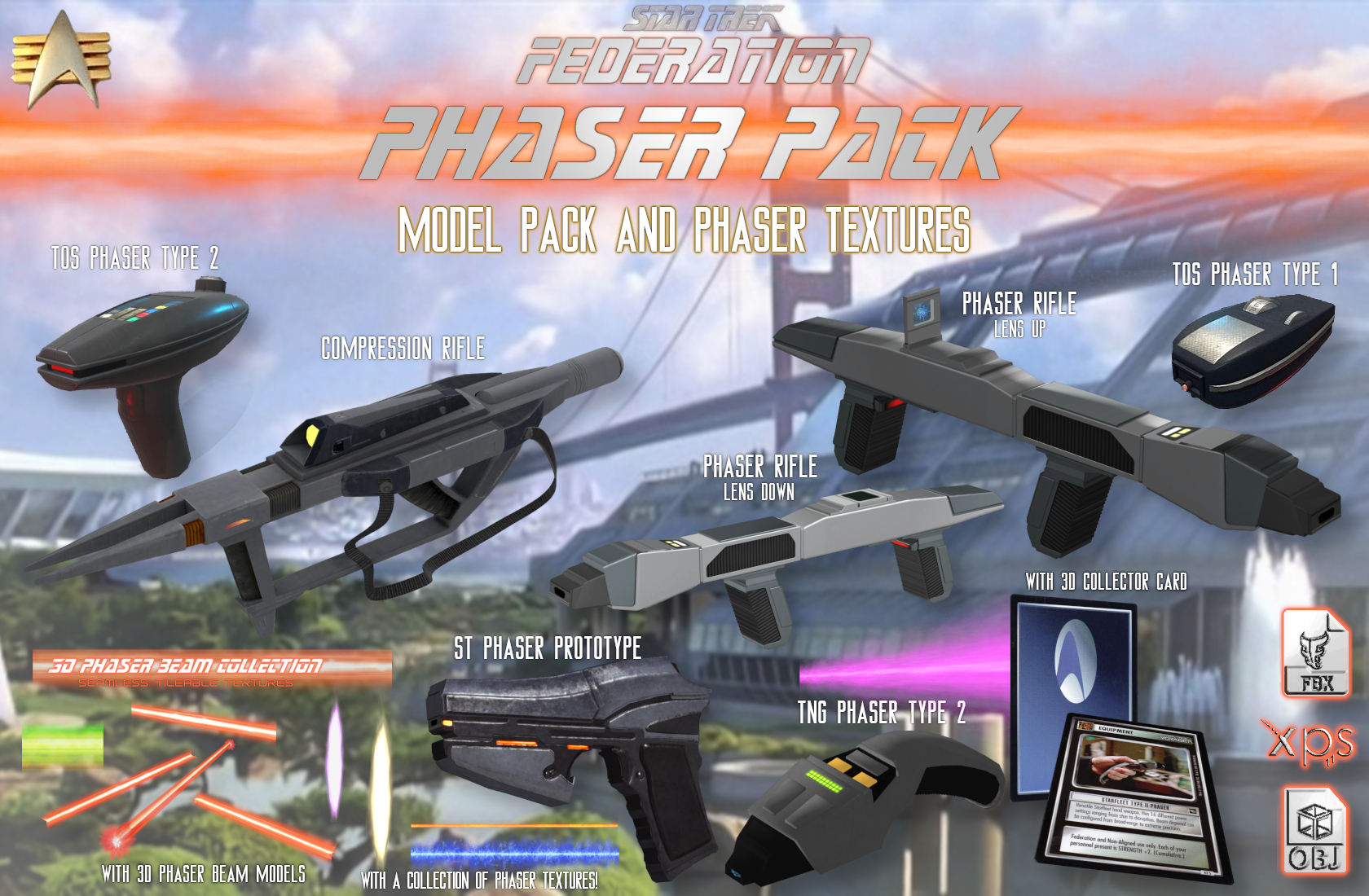 Star Trek Phaser Pack 1 (XPS FBX OBJ) DOWNLOAD by Honorsoft on DeviantArt