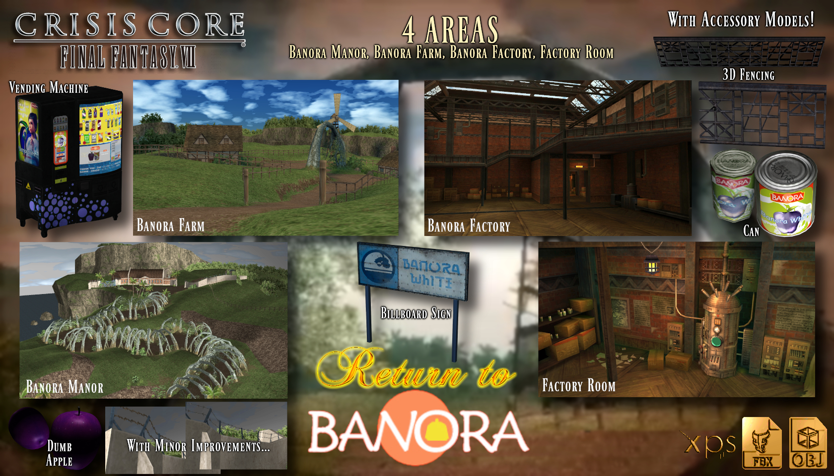 FF7CC Banora Pack (XPS FBX OBJ) DOWNLOAD by Honorsoft on DeviantArt