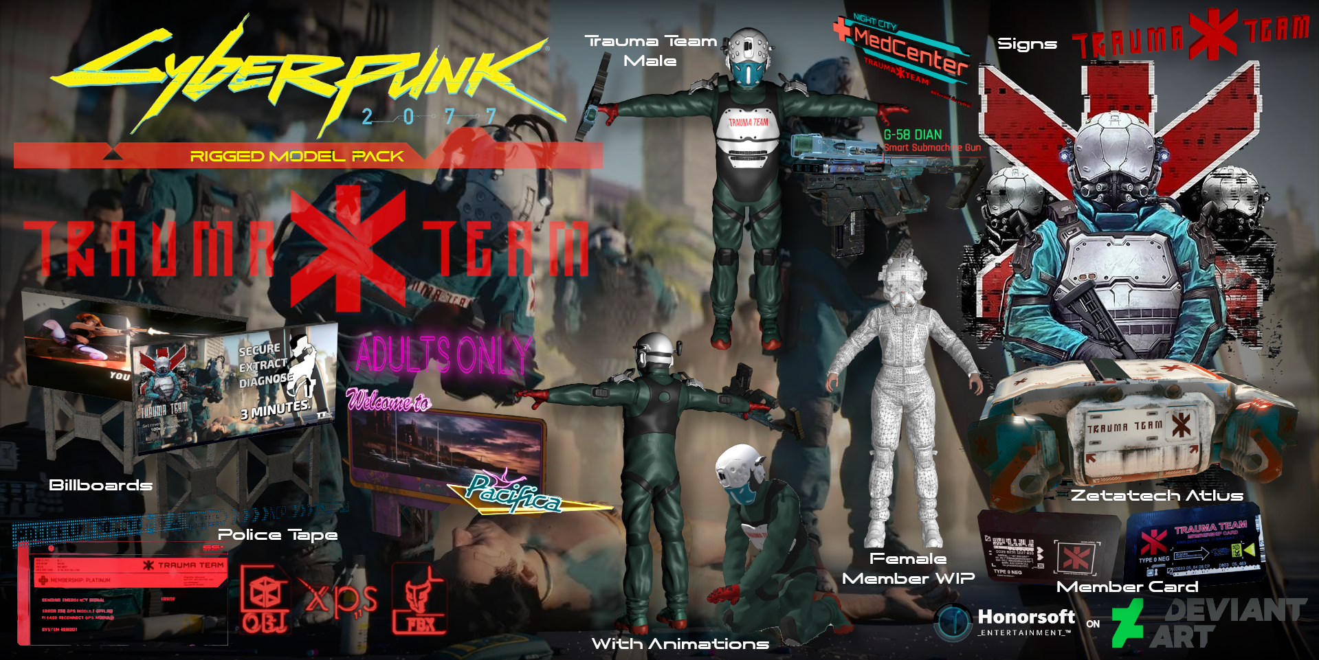 TraumaTeam Pack - Customs (FBX XPS OBJ) DOWNLOAD by Honorsoft on DeviantArt
