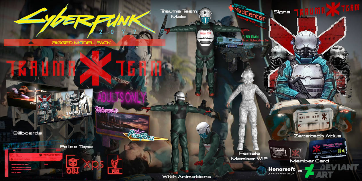 TraumaTeam Pack - Customs (FBX XPS OBJ) DOWNLOAD by Honorsoft on DeviantArt