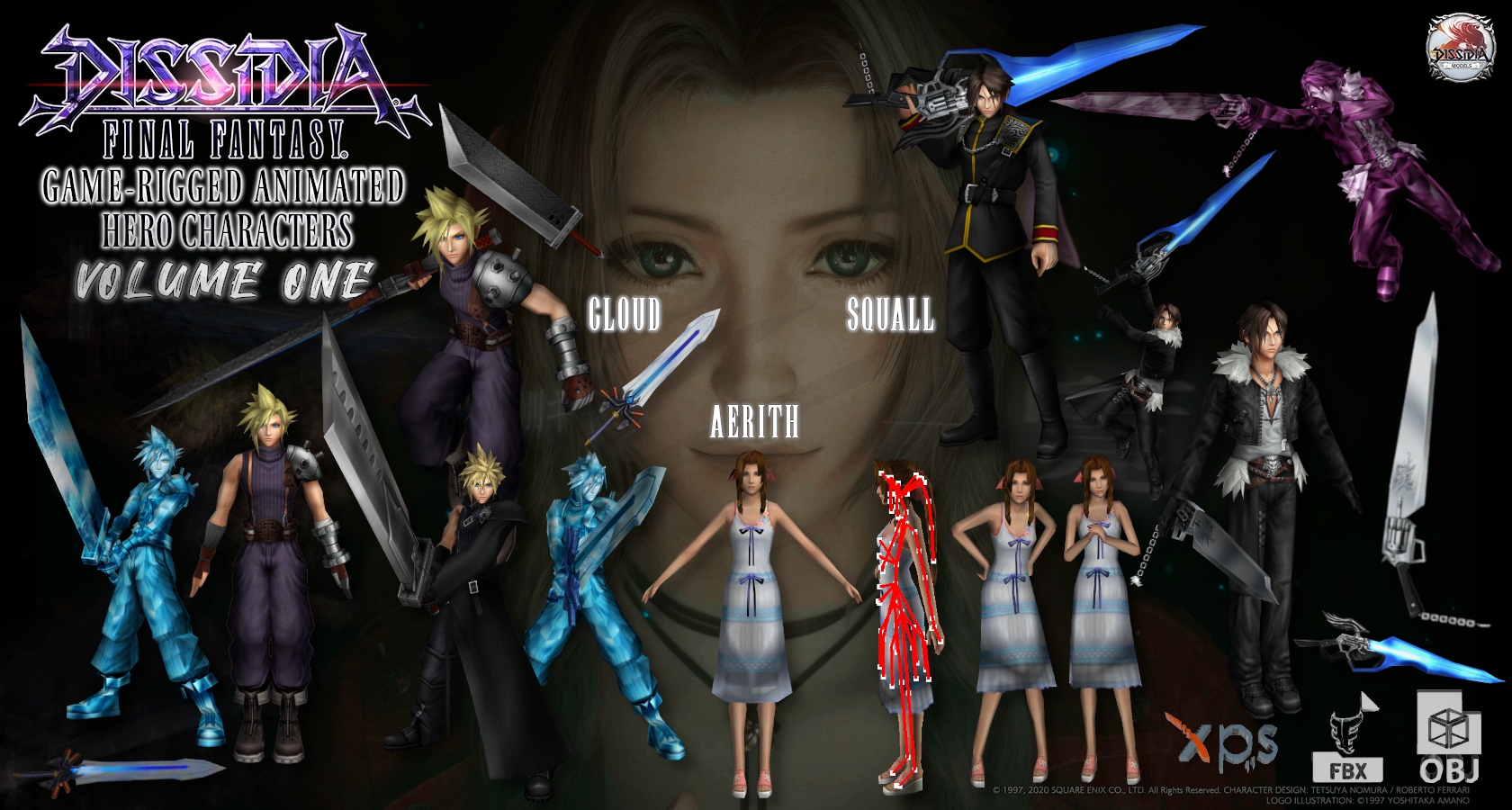 Dissidia FF Rigged-Animated Heroes1 FBX XPS OBJ by Honorsoft on DeviantArt