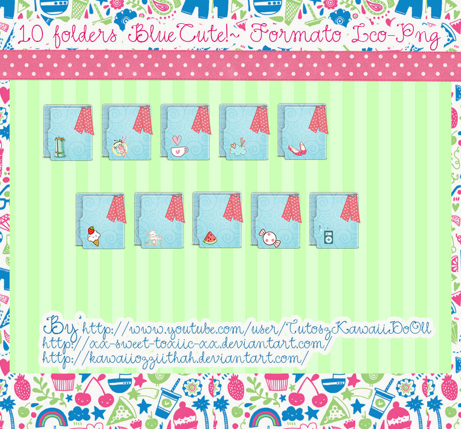 Blue Cute Folders by KawaiiozziithaH on DeviantArt