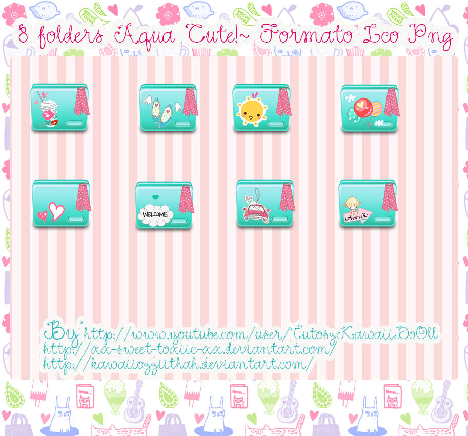 Aqua Cute Folders by KawaiiozziithaH on DeviantArt