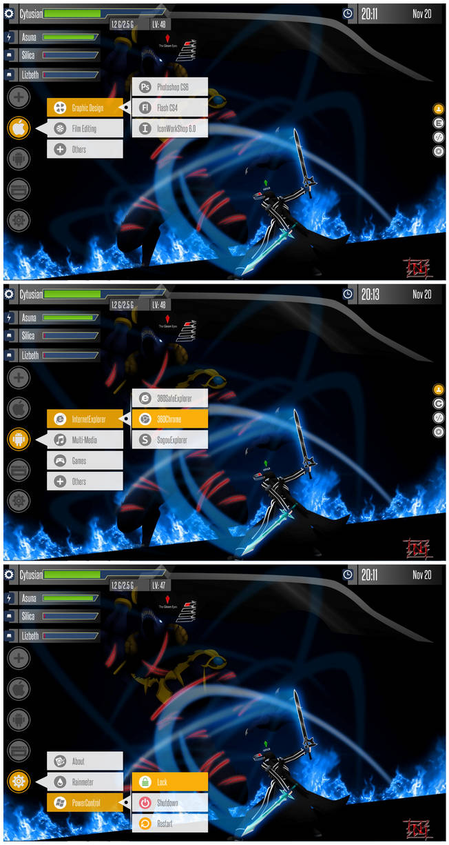 [rainmeter]sao menu by BoahancockV5 on DeviantArt