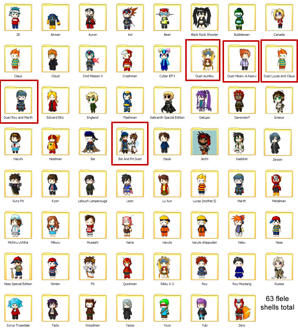 all my flele shells by roseannepage on DeviantArt