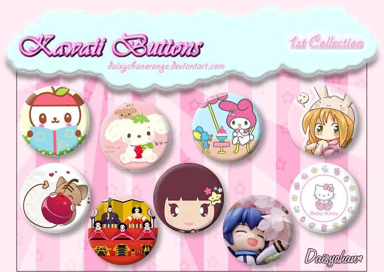 Kawaii Buttons - 1st Collection by DaisychanOrange on DeviantArt